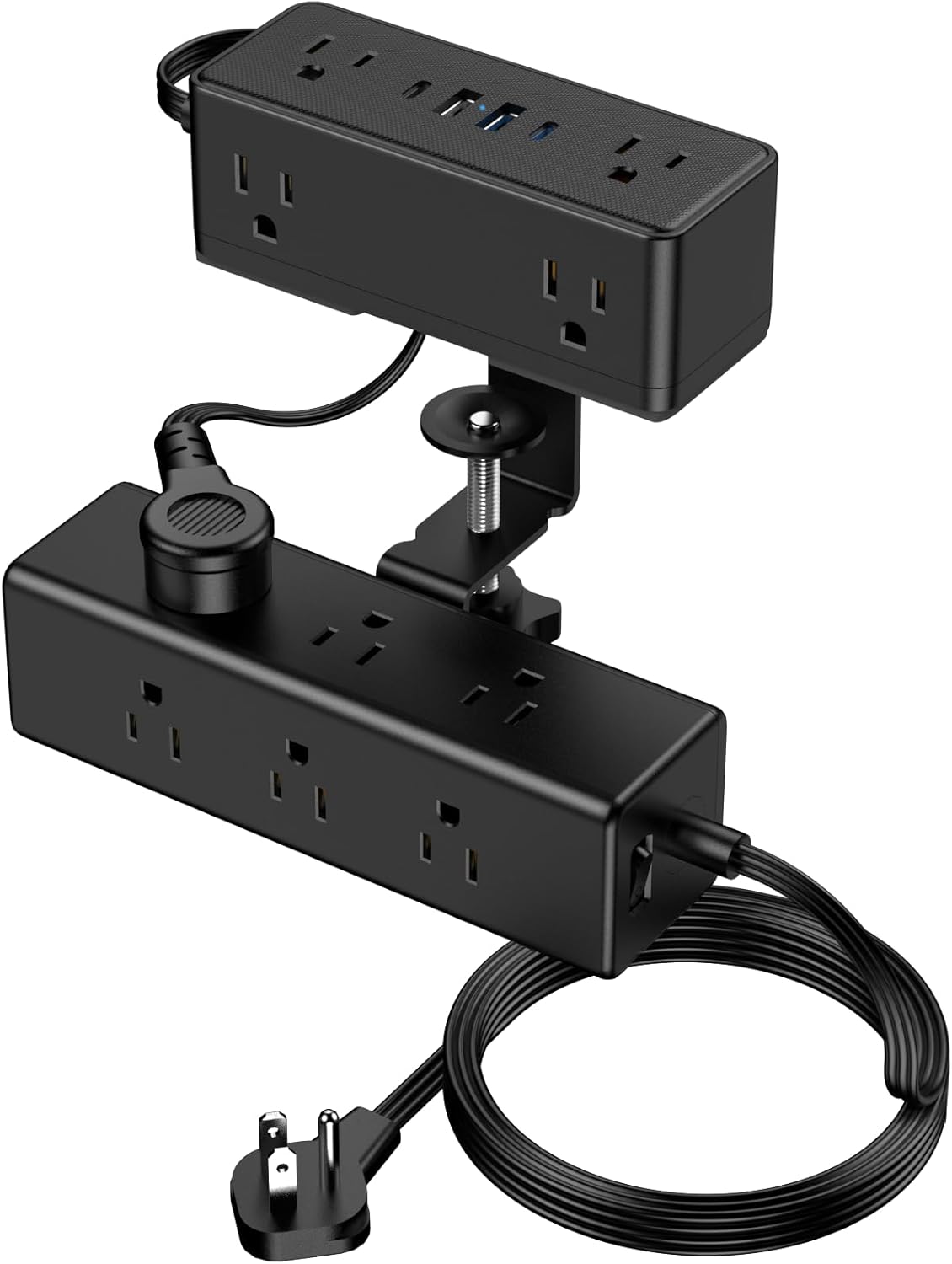Amazon.com: Dual Layer Desk Clamp Power Strip, Under Desk Power Strip ...