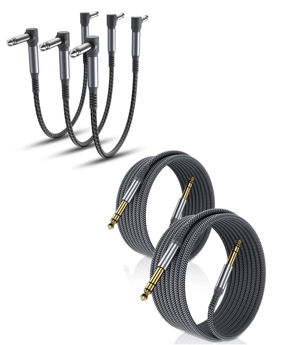 Amazon.com: Elebase 1/4 Inch TRS Instrument Cable 10ft 2-Pack and ...