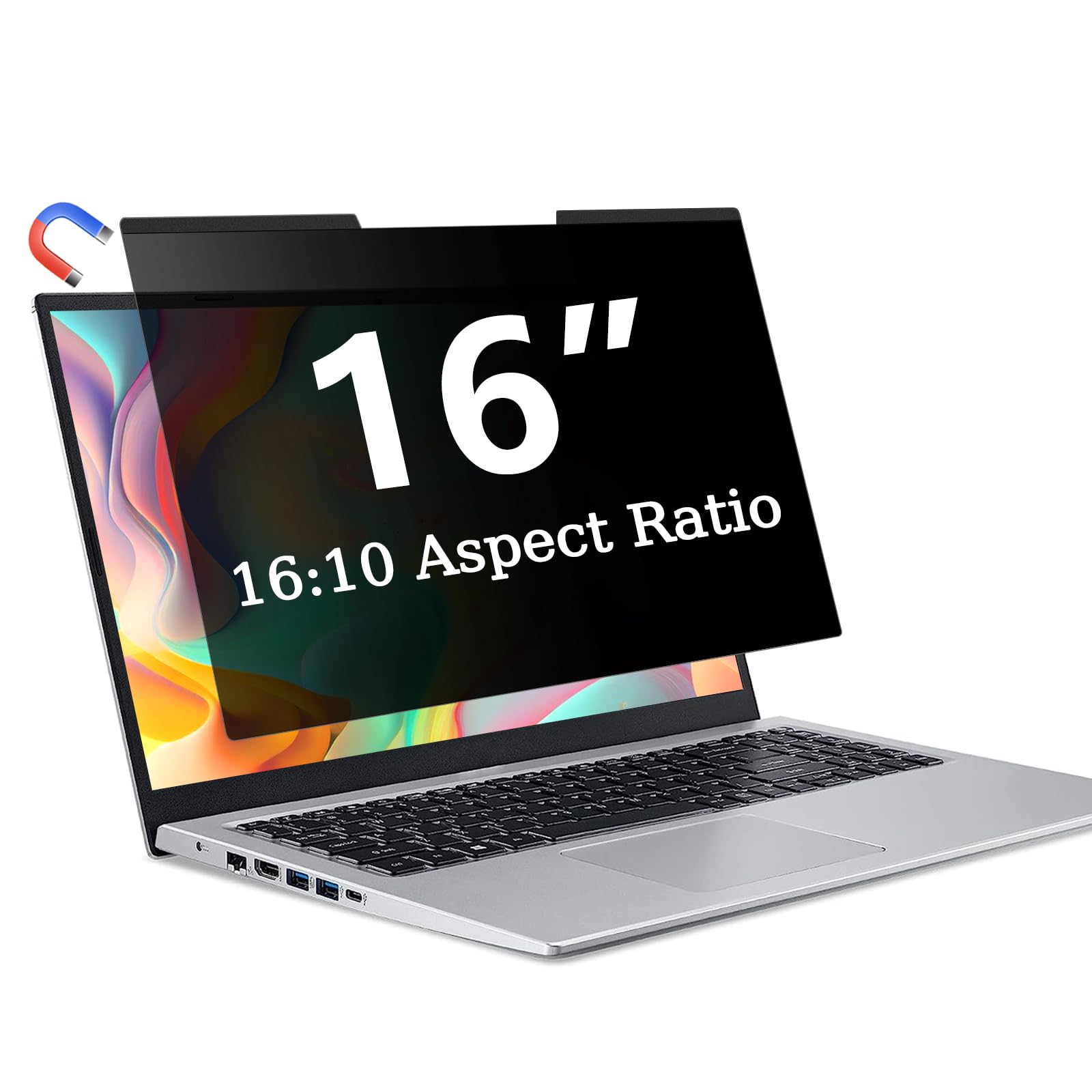 Amazon.com: ZOEGAA Magnetic Laptop Privacy Screen 16 Inch, Removable 16 ...
