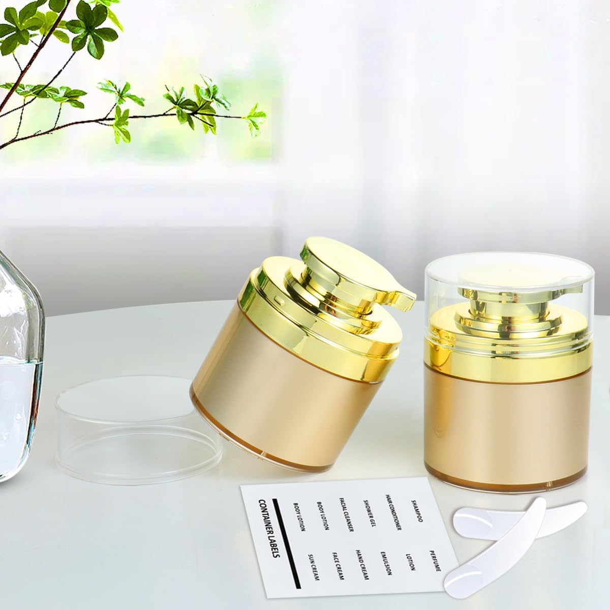 Amazon.com: 4 Pcs Airless Pump Jar, Refillable Cream Jar Vacuum Bottle ...