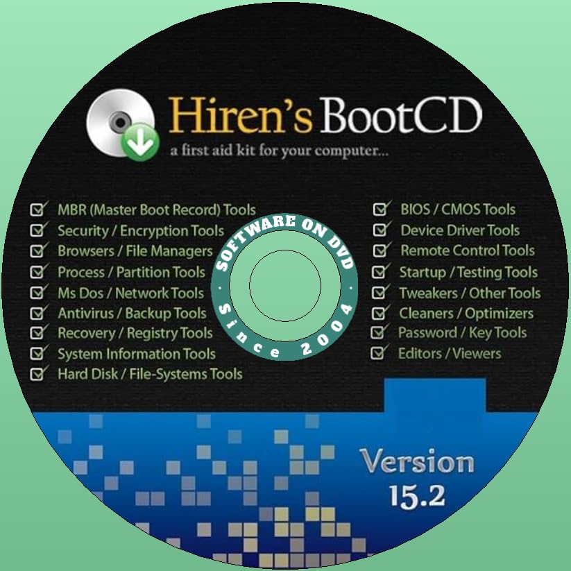 Amazon | Hirens ブート CD 15.2 緊急修復診断ブート ディスク (DVD 版 Windows 用) Hiren's ...
