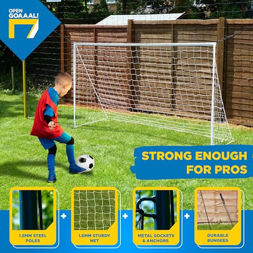 Open Goaaal Football Goal & Backstop Net with Rebounder | Junior Size ...