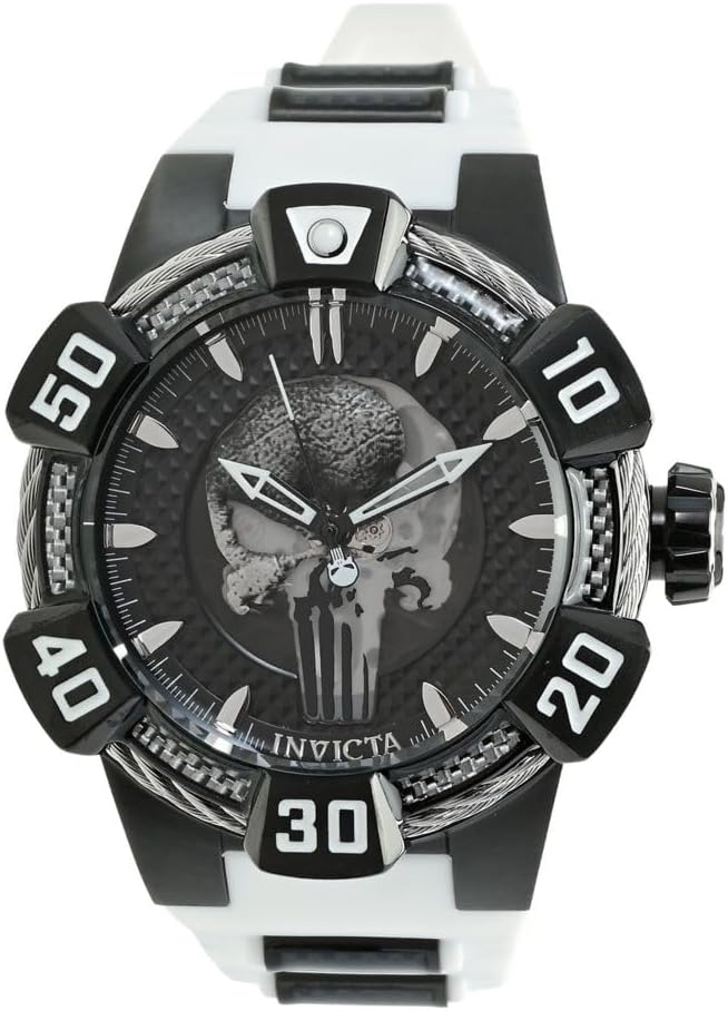 Amazon.com: Invicta Men's Marvel 52mm Silicone, Carbon Fiber Automatic ...