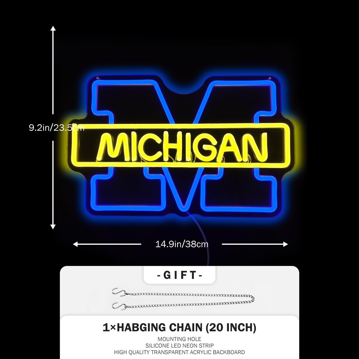 Michigan Neon Sign Dimmable LED Signs Neon Lights for Bedroom Wall City ...