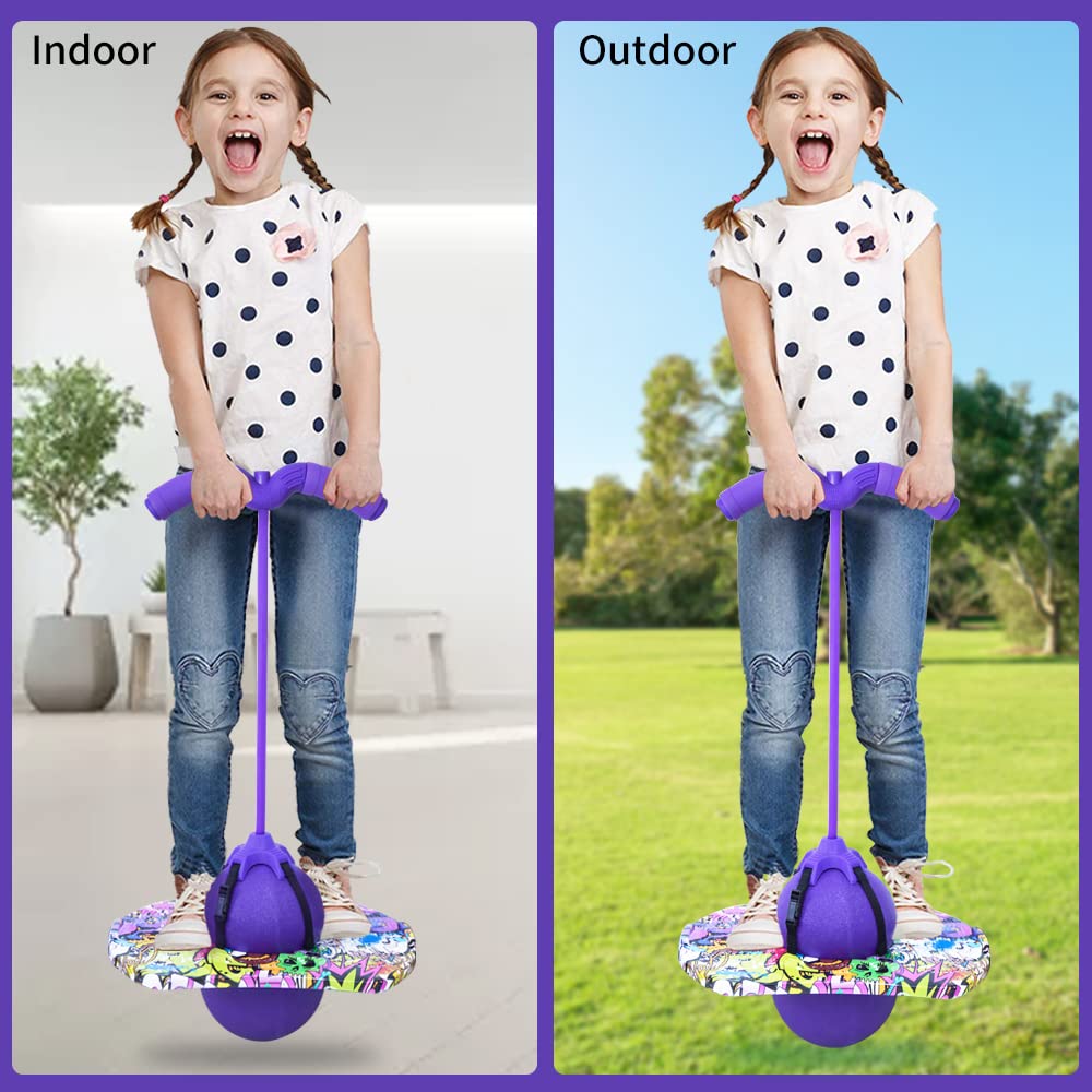 Pogo Ball with Handle, Pogo Stick Balance Board, Gifts for Kids Ages 6 ...