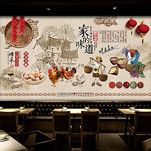 Mural 3D Wallpaper Mural Retro Nostalgic Traditional Food - Import It All