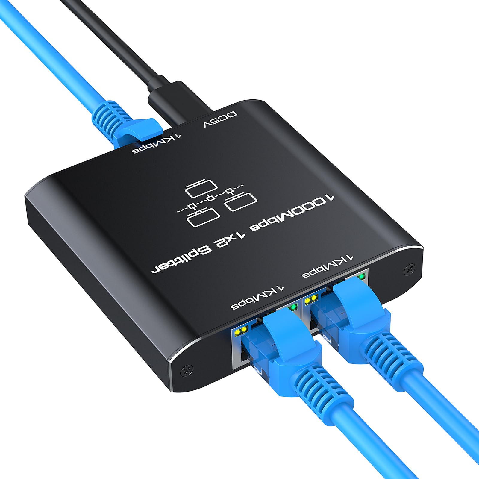 Amazon.com: Ethernet Splitter 1 to 2, High Speed Gigabit 1000Mbps, LAN ...