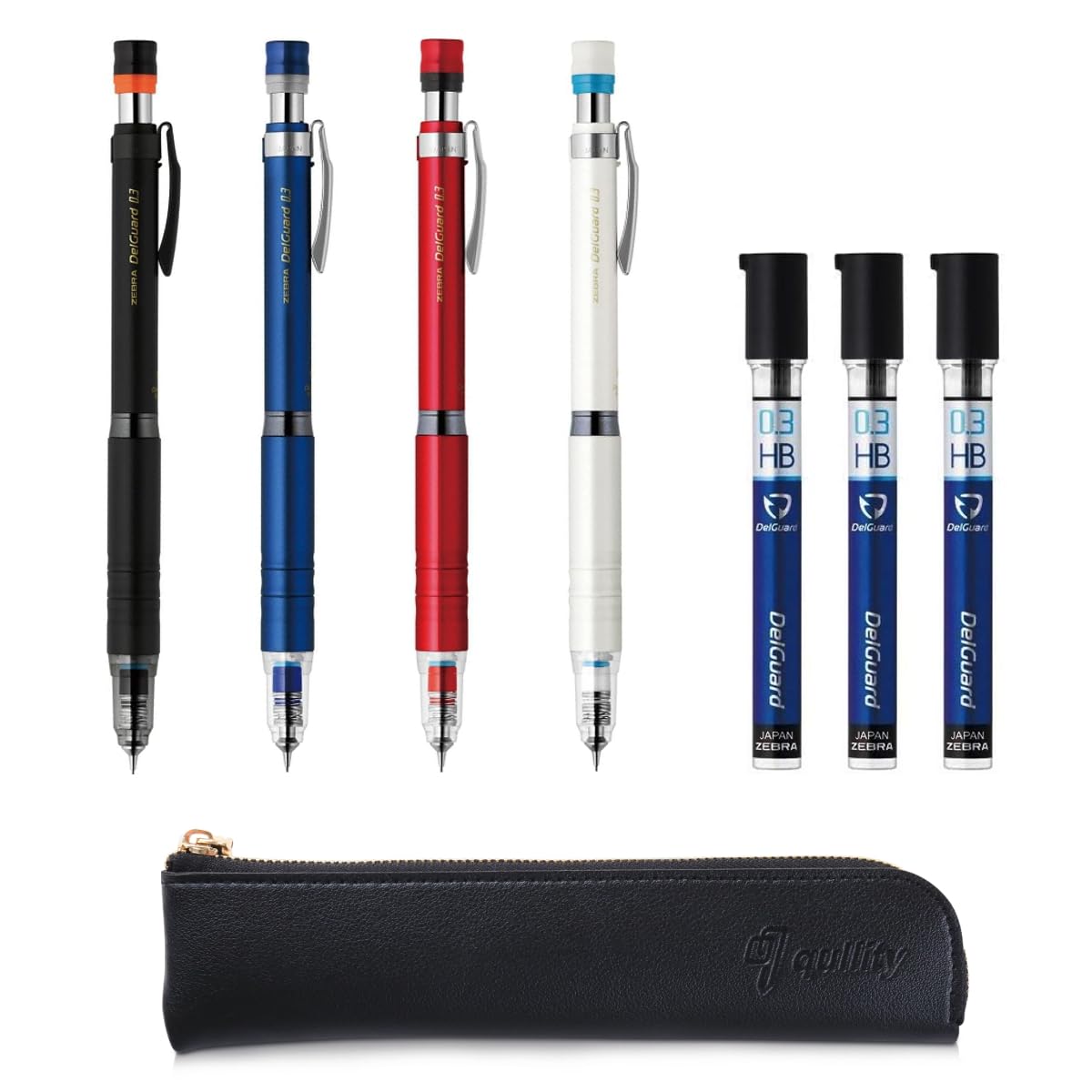 Amazon.com : ZEBRA Delguard Type Lx 0.3 4 Color Set (Black, Blue, Red ...