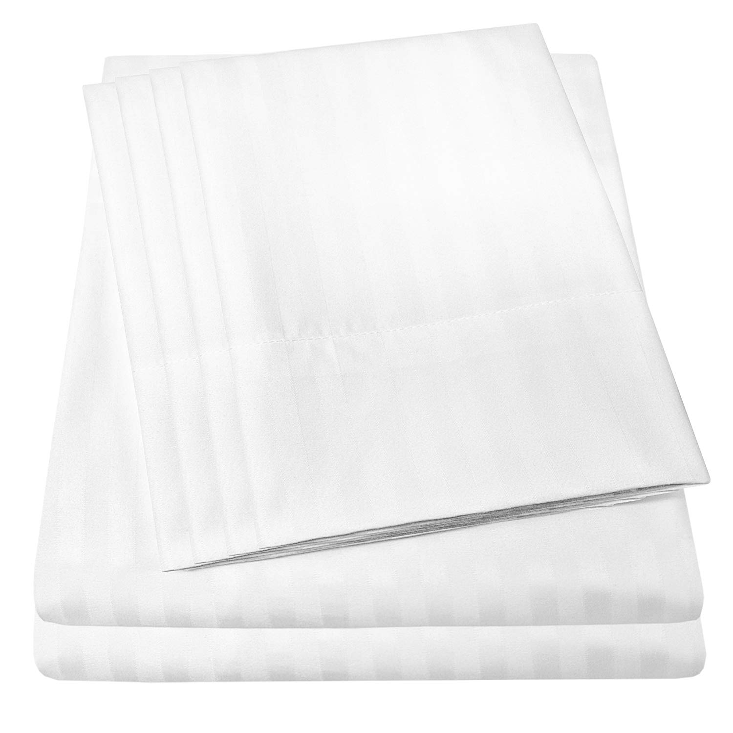 Amazon.com: Dobby Stripe Queen Sheets - 6 Piece 1500 Supreme Collection ...