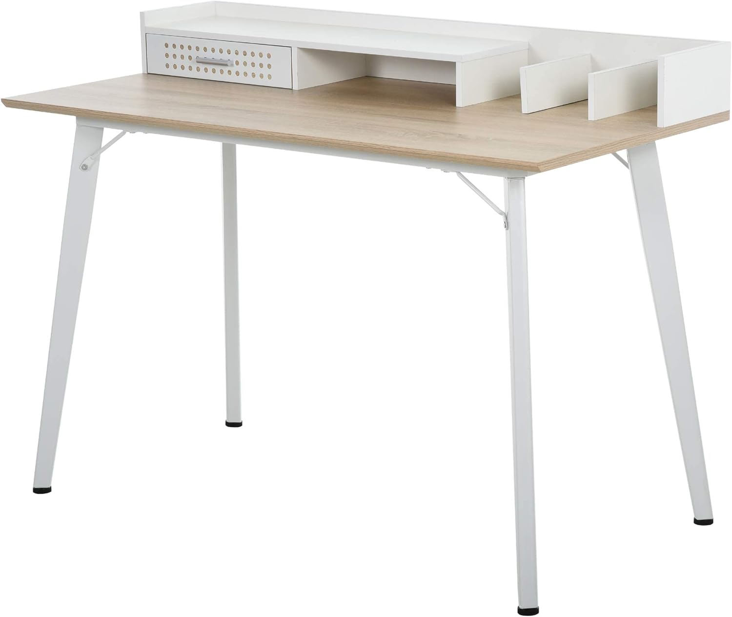 HOMCOM Small Computer Desk with Monitor Stand, Drawer and Storage ...