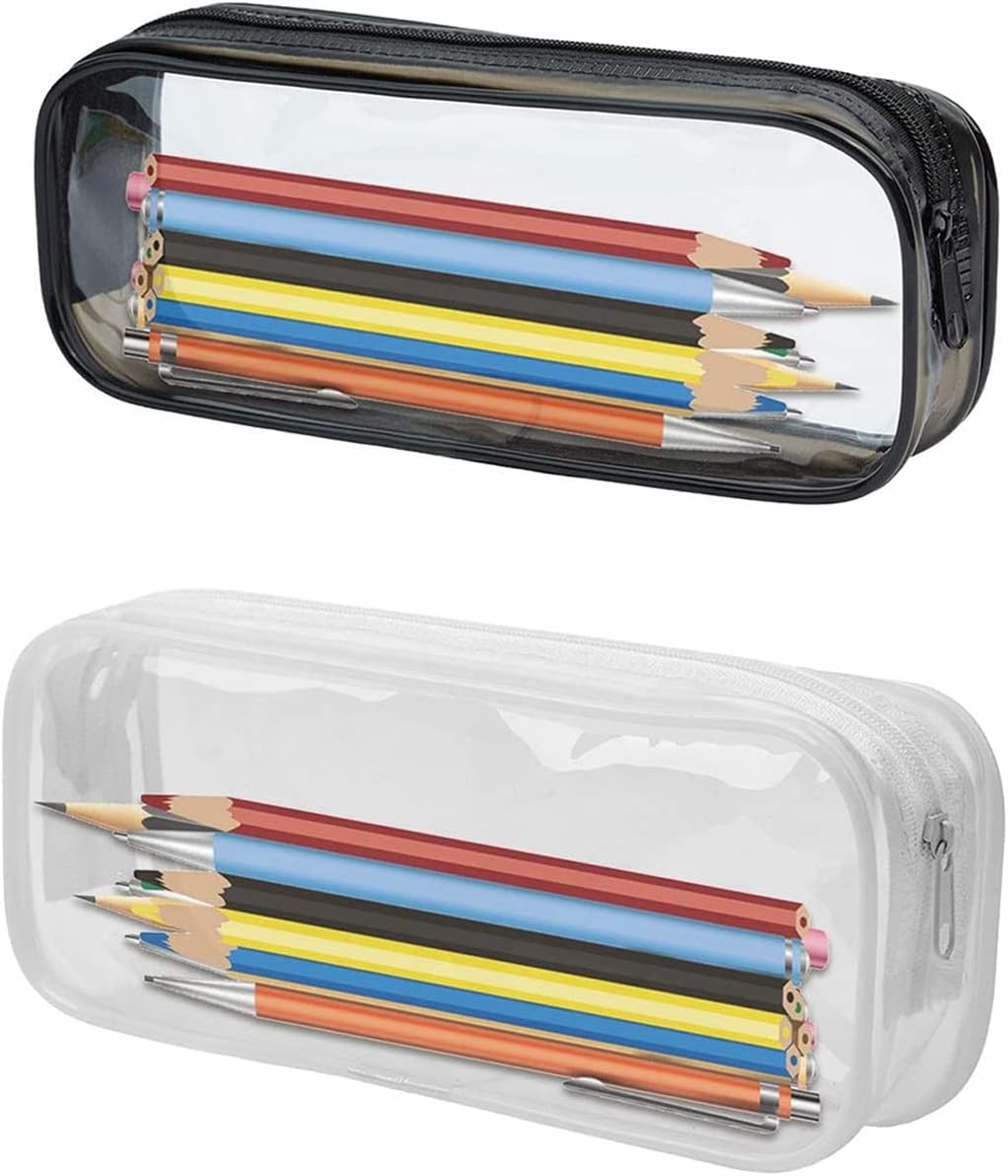 Trousse Transparente Scolaire, 2 Pièces Fermetures Éclair En Pvc ...