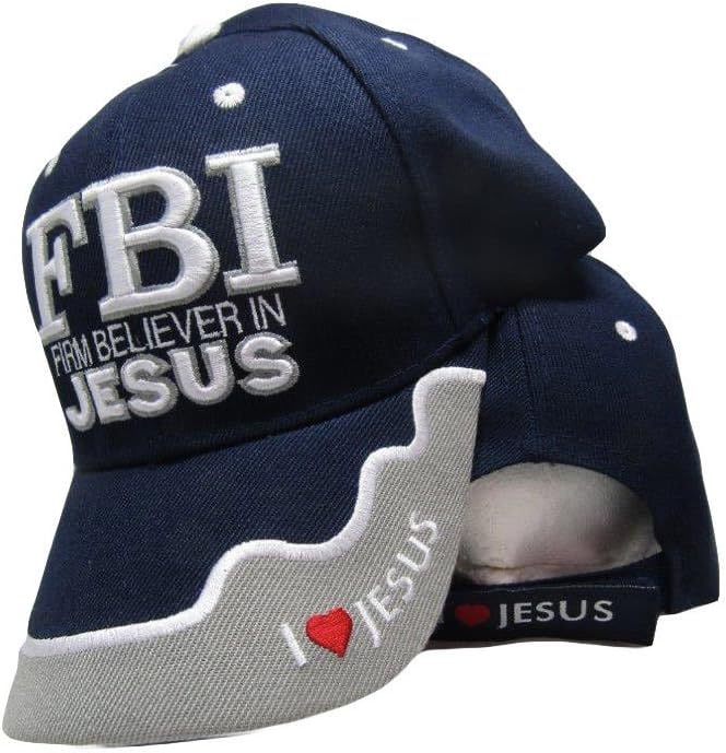 FBI Firm Believer In Jesus Christ Christian Dark Navy Blue Embroidered ...