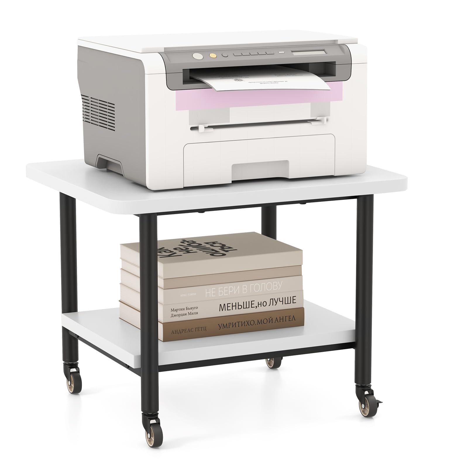 Amazon.com: Tangkula Printer Stand with Storage, Under Desk Printer ...