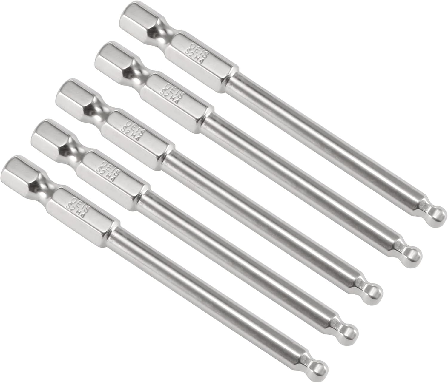 uxcell 5 Pcs H4 (4mm) Ball End Screwdriver Bits, S2 Steel Magnetic 2.95 ...