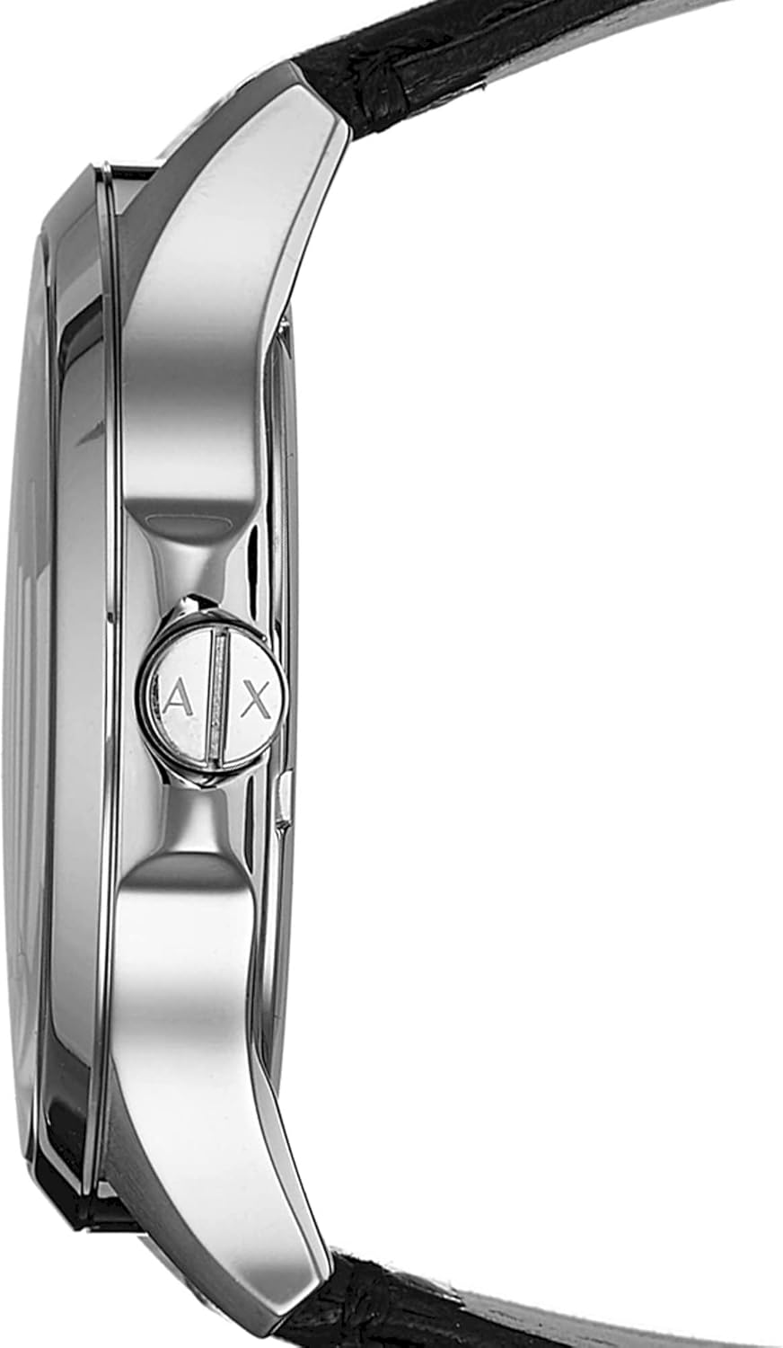 Amazon.com: Armani Exchange Men's Leather Watch, Color: Black/Silver ...