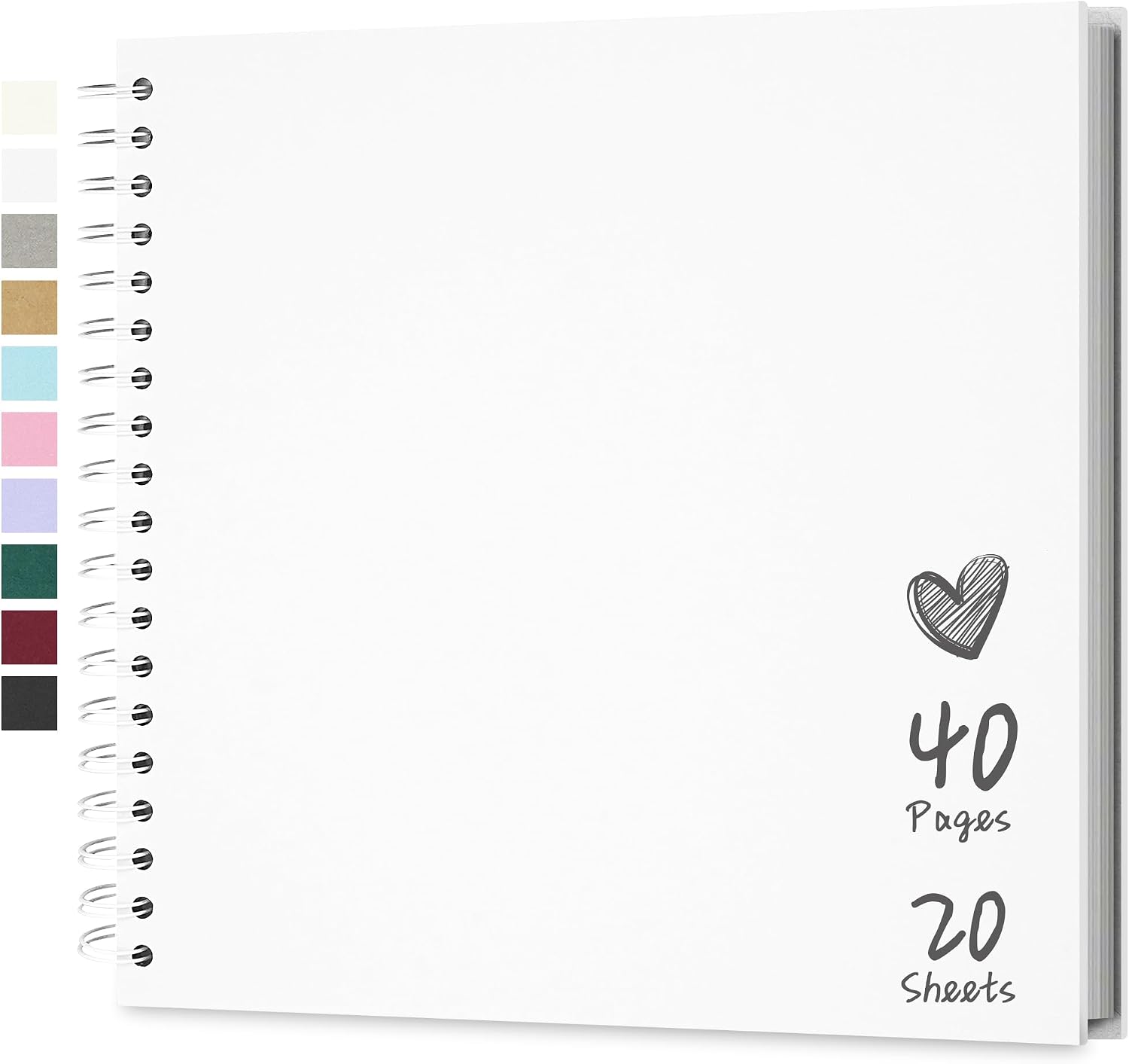 Hiwhy Scrapbooking Album 10x10 inch Kraft Paper Hard Cover 20 Sheet ...