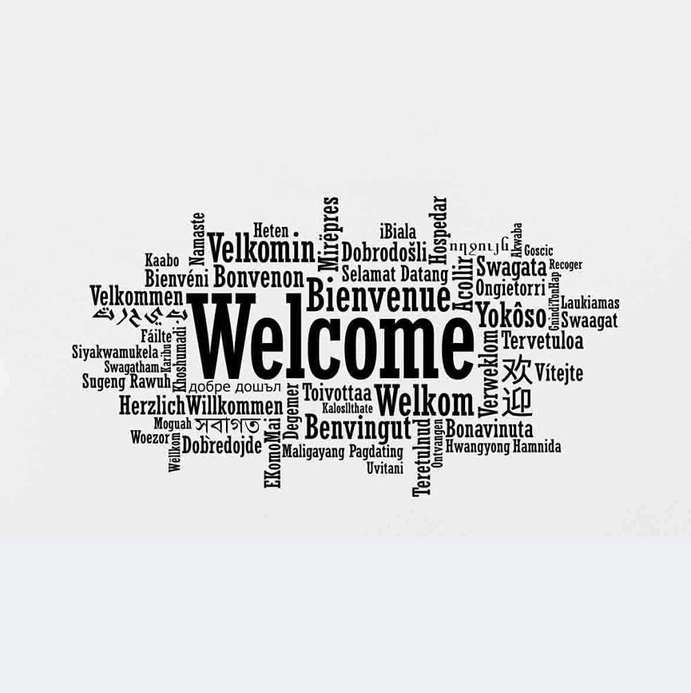 Amazon.com: MEGLIZ Modern Wall Stickers Welcome in Different Languages ...