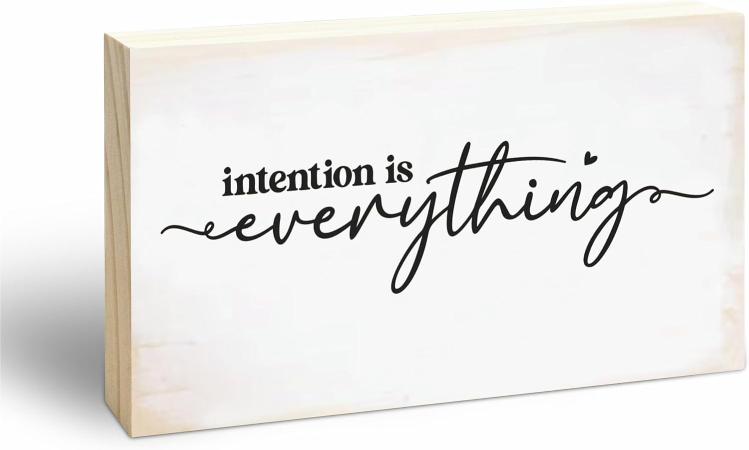 Amazon.com: Rustic Pine Wood Block Sign - Intention Is Everything ...