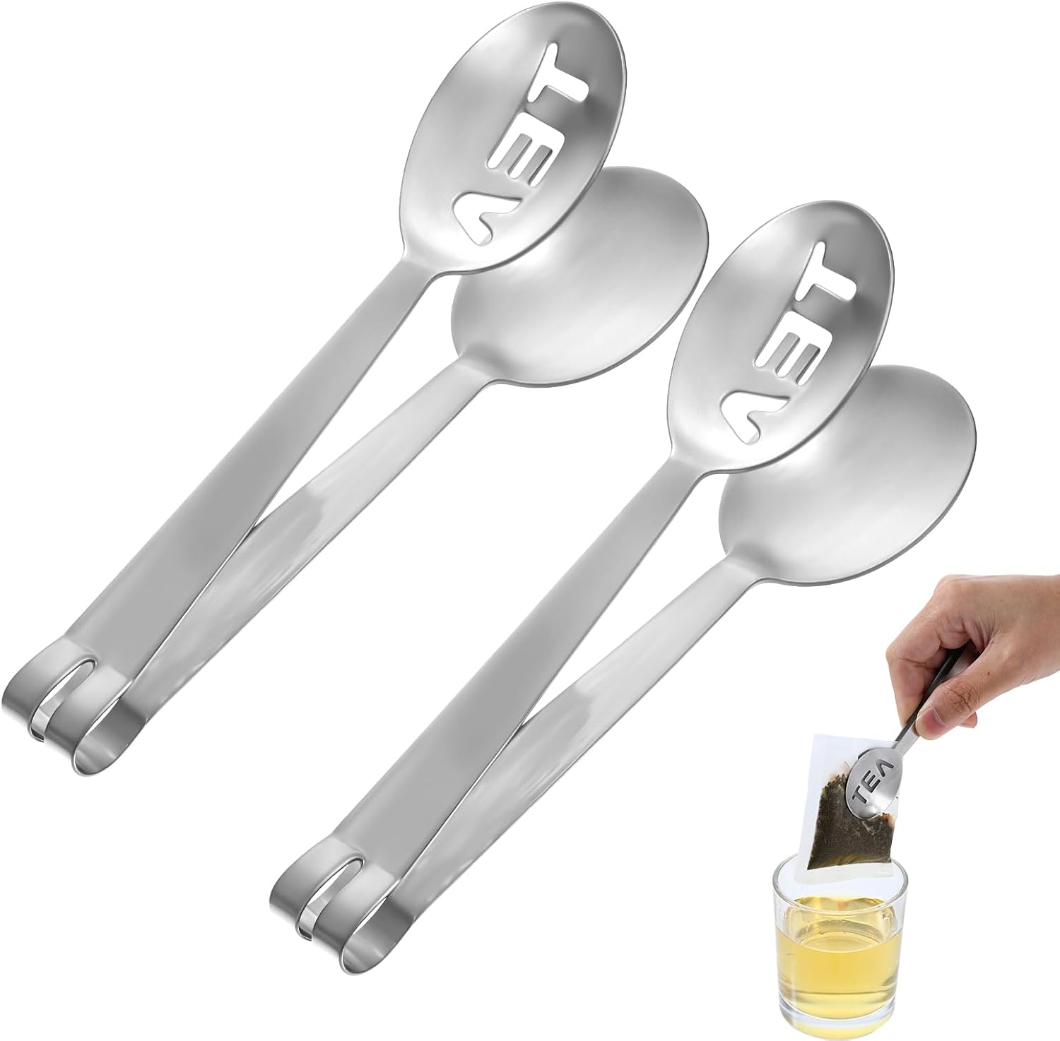 Amazon.com: cobee 2 Pcs Tea Bag Squeezer, Stainless Steel Tea Bag ...