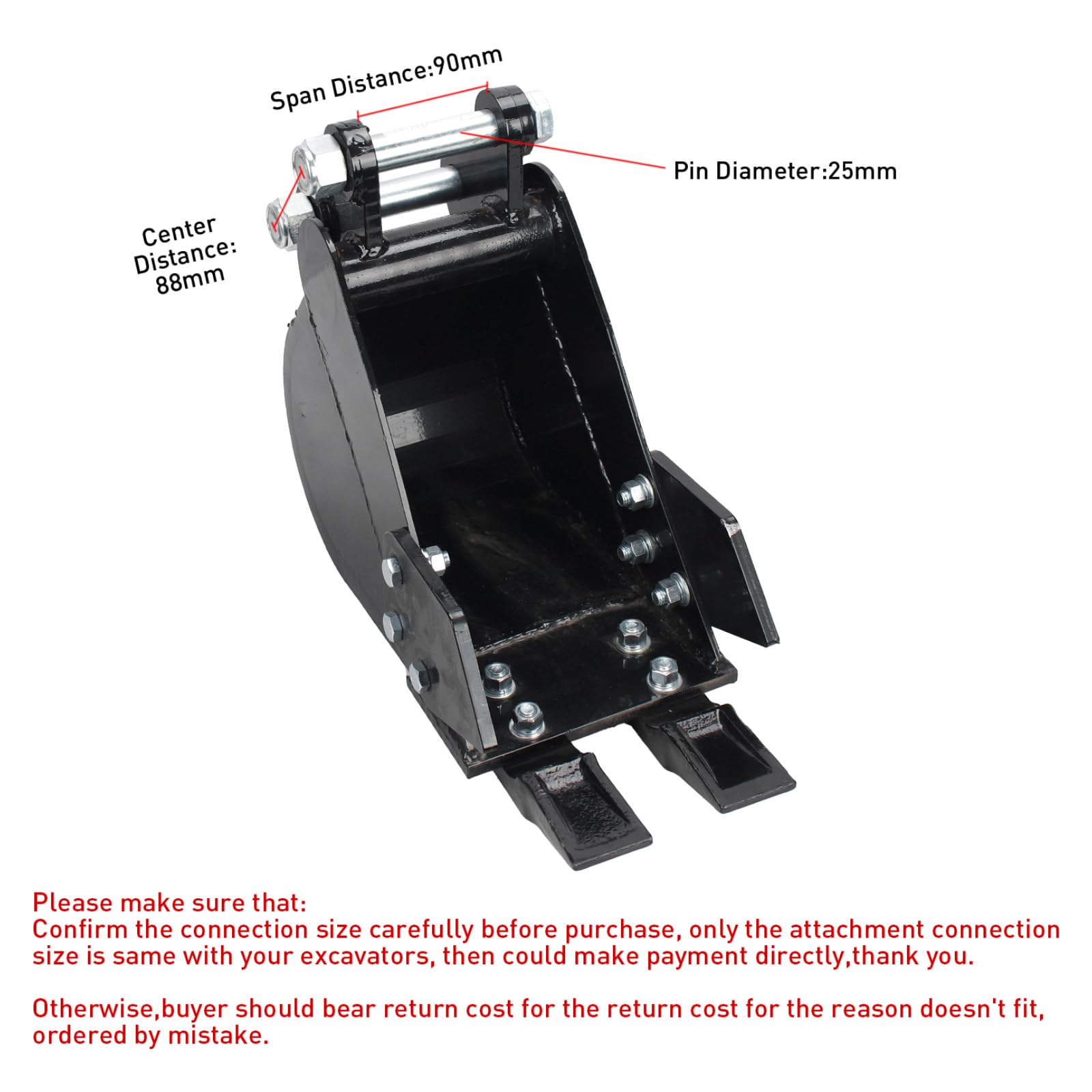 Snapklik.com : Excavator Bucket 7.87in Excavator Attachments, Hole ...