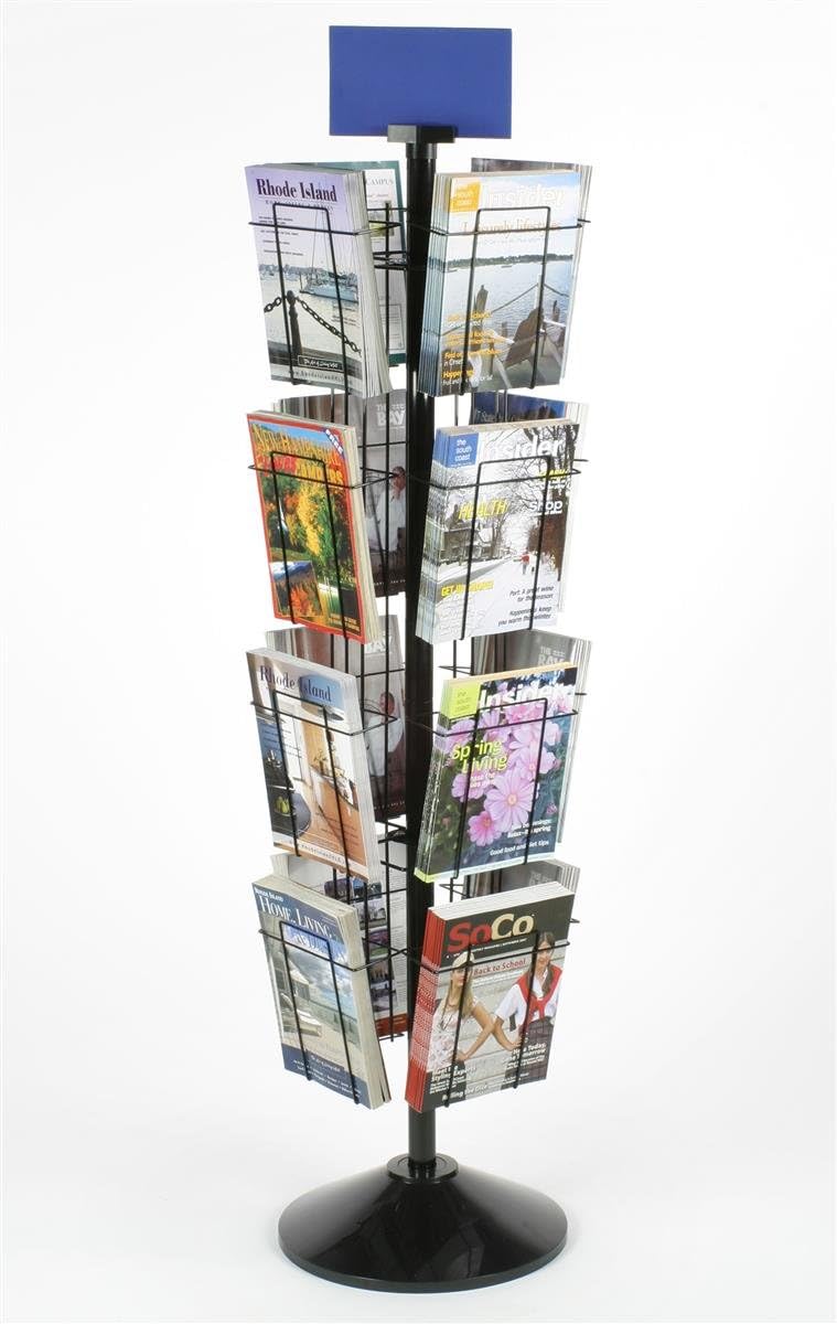 Amazon.com : Wire Display Rack for Books or DVDs, 24-Pocket Floor ...