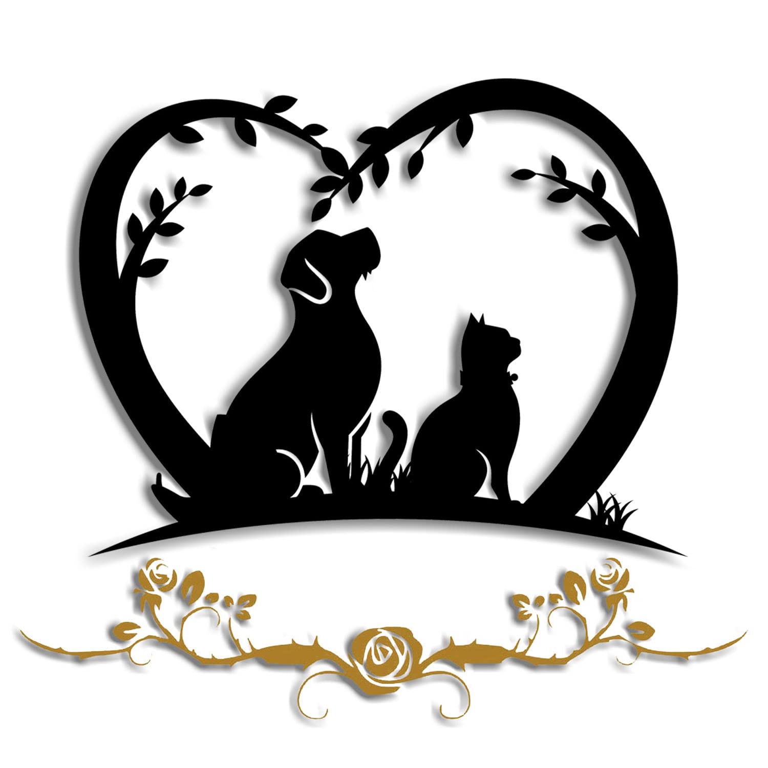 Dog And Cat Heart Clipart