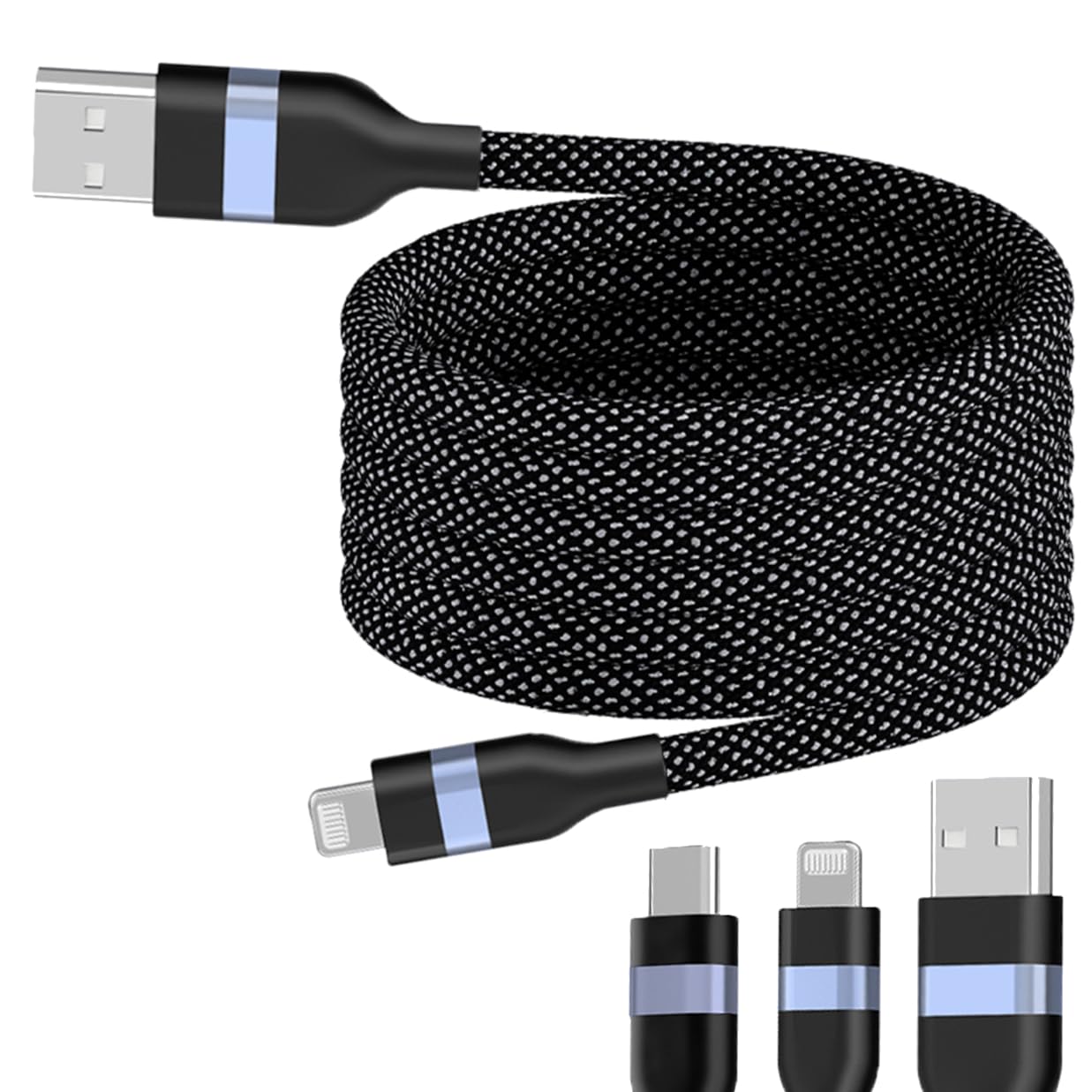 Fast Charger Cable Cord USB Magnetic Auto-Recoil 120W 480Mbps USB-C ...