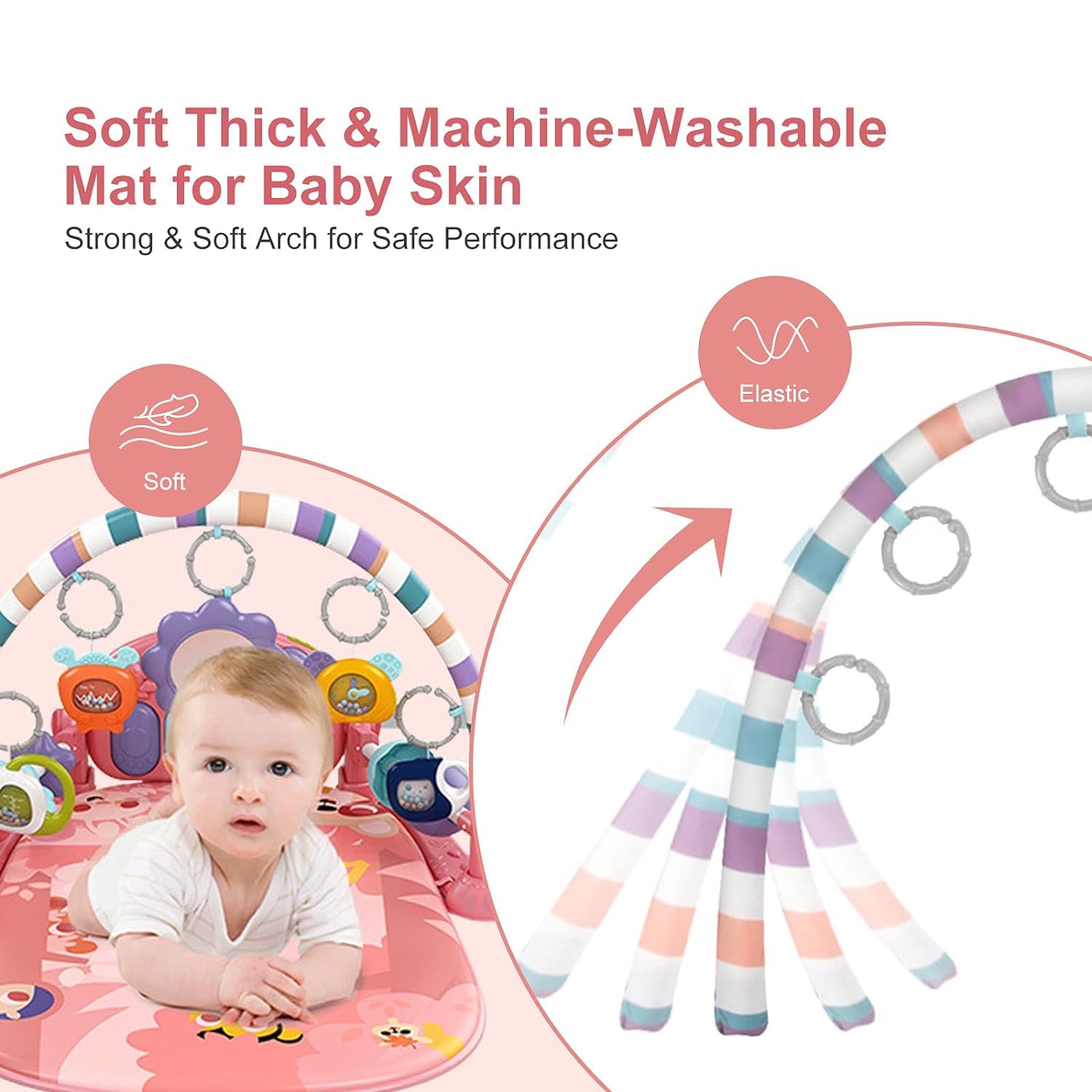 dearlomum Baby Play Mat Baby Gym,Funny Play Piano Tummy Time Baby ...