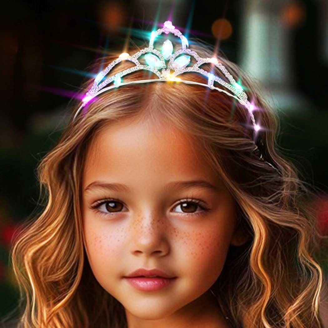 Amazon.com : DRESBE Light Up Crystal Tiaras LED Rhinestone Crown ...