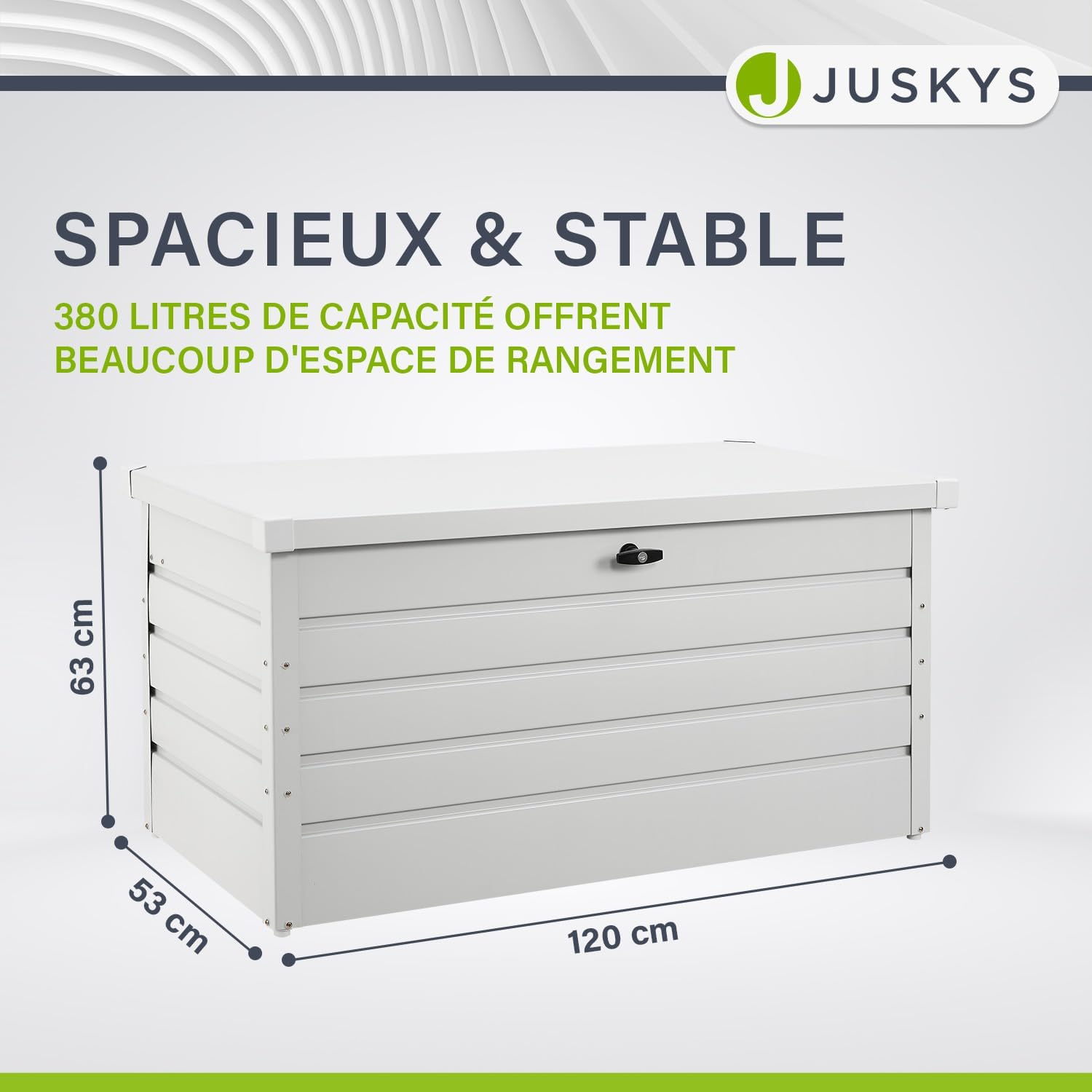 Gebruikershandleiding voor de Juskys Limani 380 liter metalen opbergbox ...