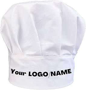 Bonnet de cuisine personnalisé Unisexe Chef -Personnalisé Nom Texte ou ...