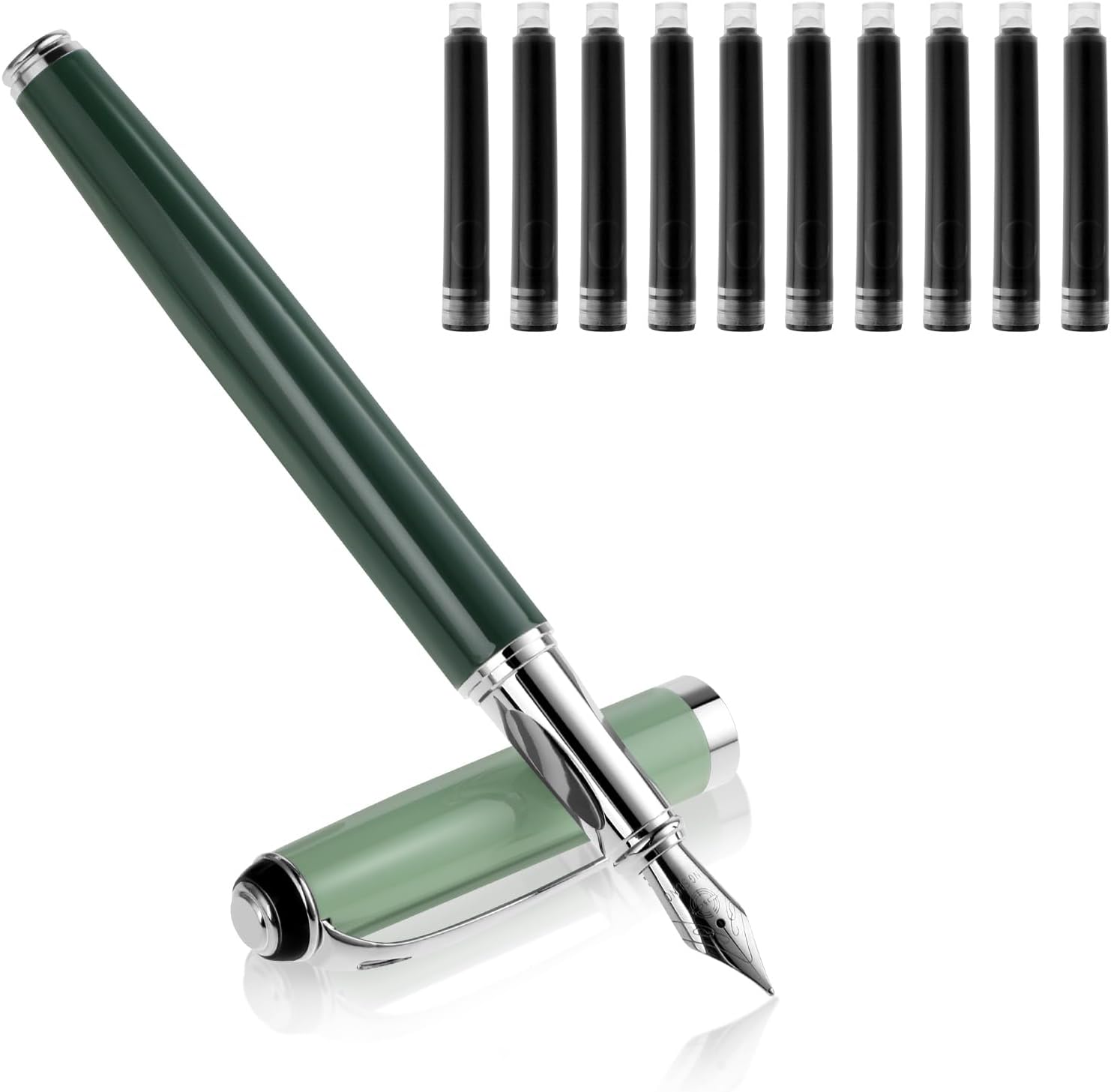 Amazon.com : Gullor Jinhao 450 Normal nib Fountain Pen White line with ...