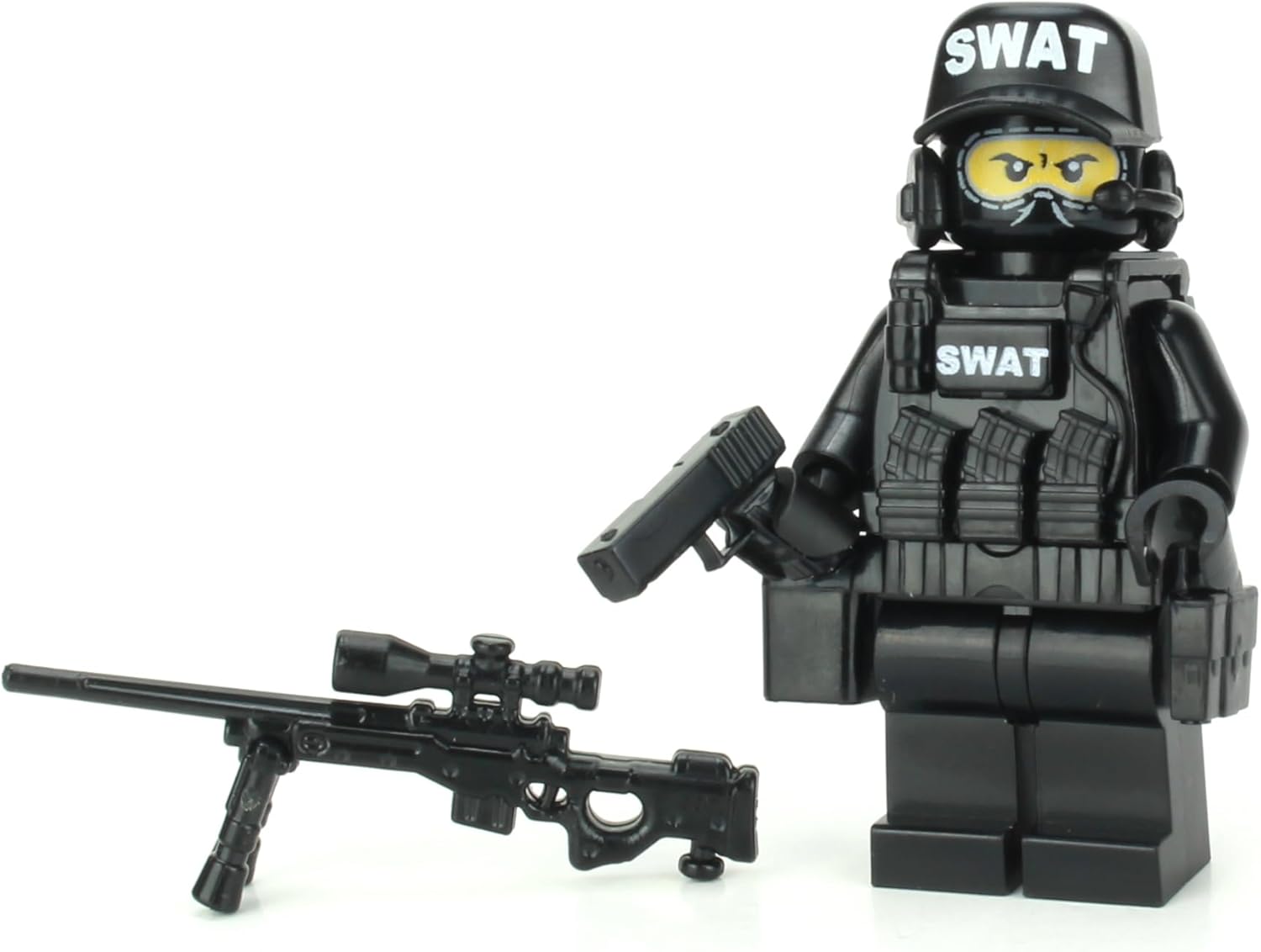 Collectible Police SWAT Team Sniper - Battle Brick Custom Minifigure ...