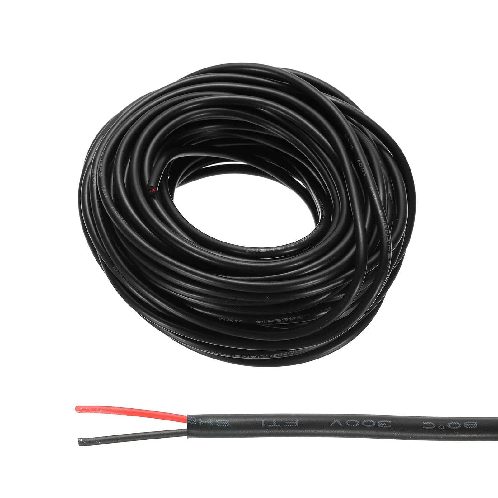 sourcing map 26AWG Electrical Wire 2 Conductors LED Power Lighting ...