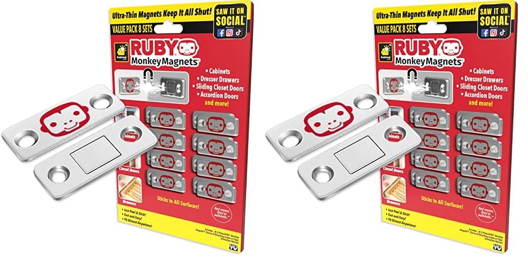 Amazon.com: RUBY Monkey Magnets AS-SEEN-ON-TV, Ultra-Thin Magnetic ...