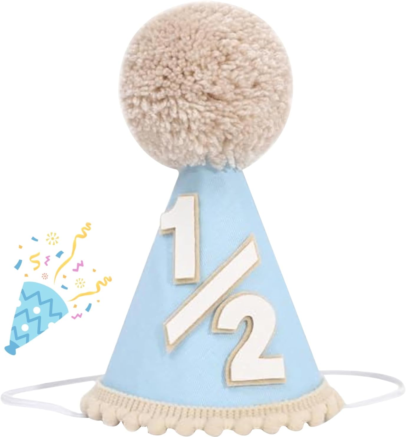 Onperpoe Blue Half Birthday Hat, 1/2Birthday Hat Boy, Party Decoration ...