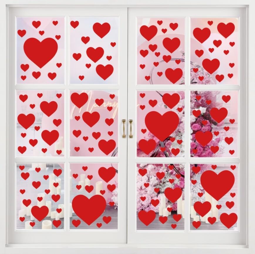 Large Heart of Heart Window Stickers for glass - Valentines Window ...