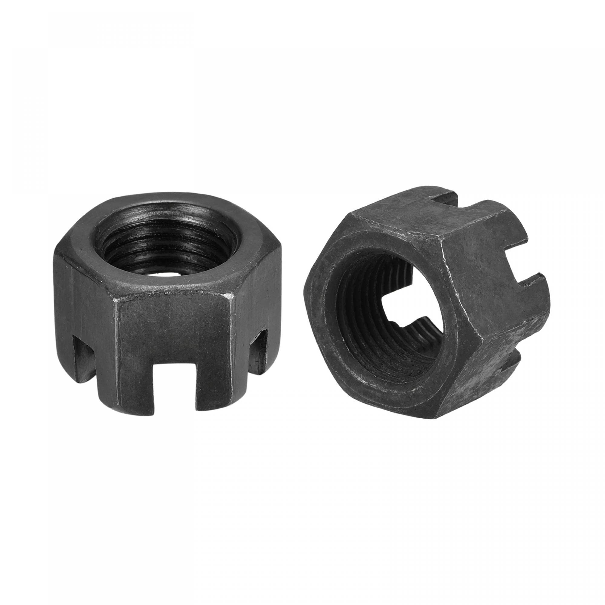 Amazon.com: uxcell M16x1.5mm Hexagon Slotted Nut, Grade 4.8 Carbon ...