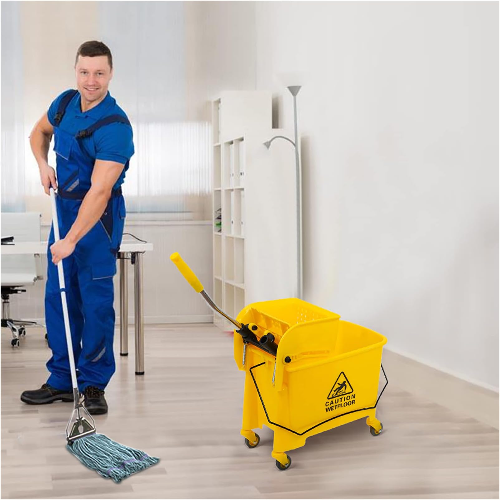 Amazon.com: Industrial Mop Bucket with Wringer, Basics Side Press 5.28 ...