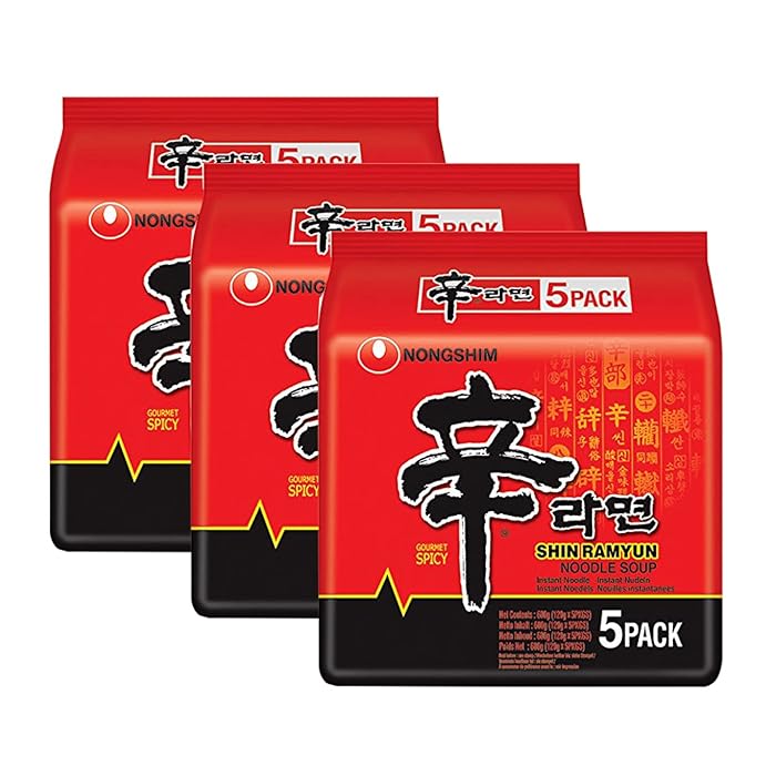 Buy Nongshim Shin Ramyun 600g(120gx5) (Pack of 3) – Instant Korean ...