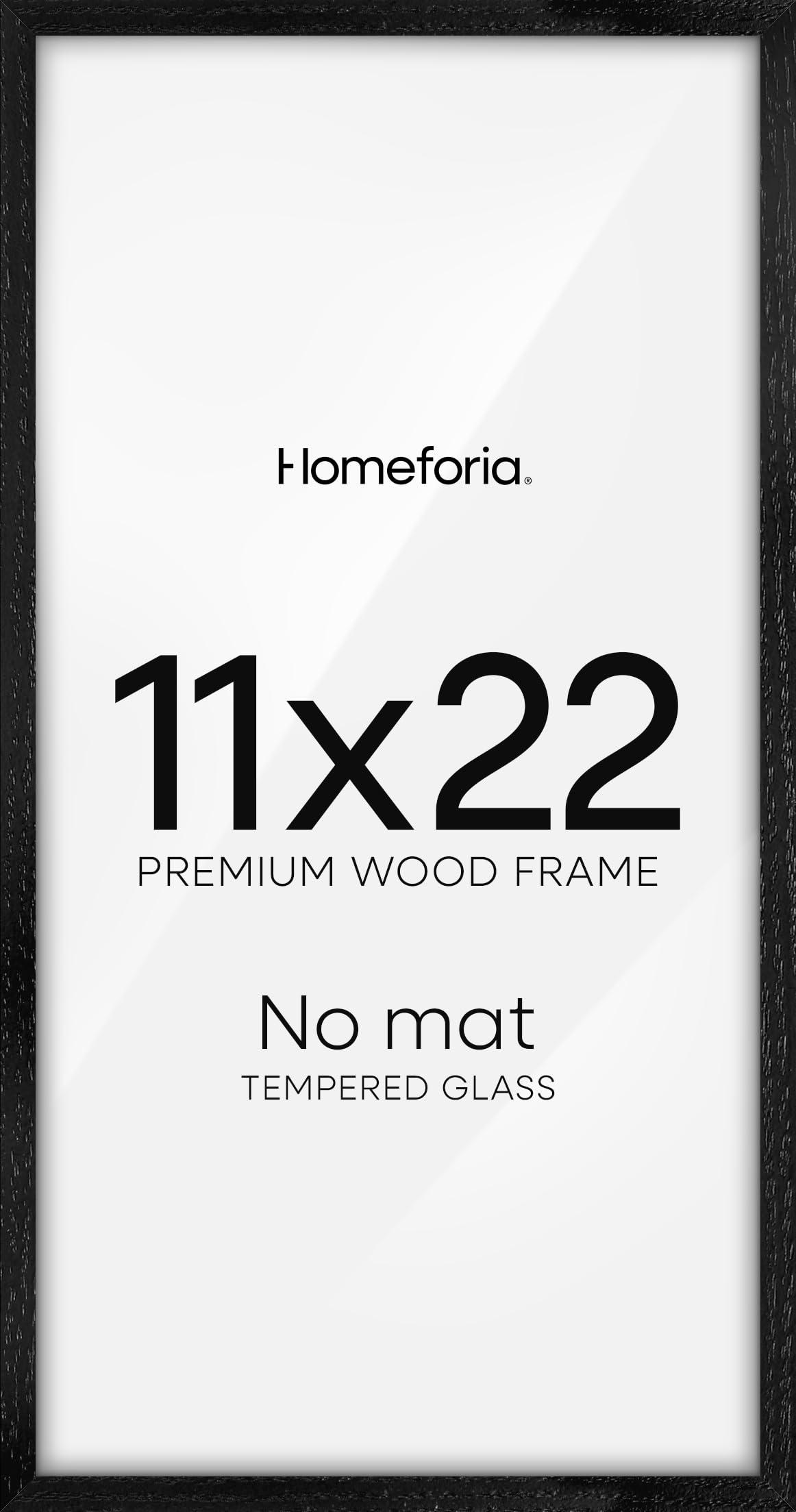 Homeforia 11x22 Picture Frame Black, Premium Black Oak Wood Frames ...