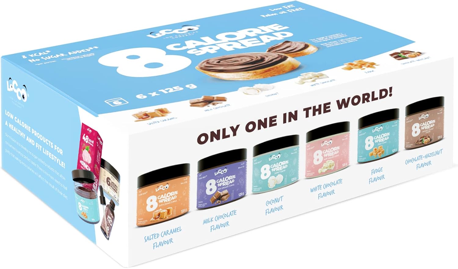 LOCCO 8 Calorie Spread 6-Pack Box | Flavours - Salted Carmel, Milk ...
