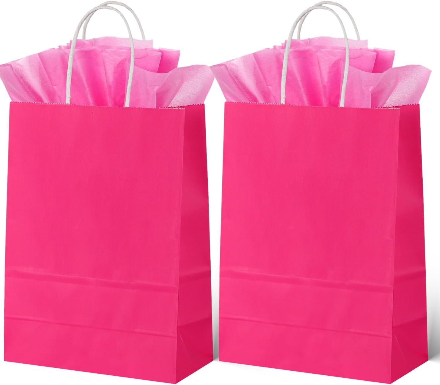 Amazon.com: BLEWINDZ 24Pcs Hot Pink Gift Bags, Paper Goodie Bags with ...