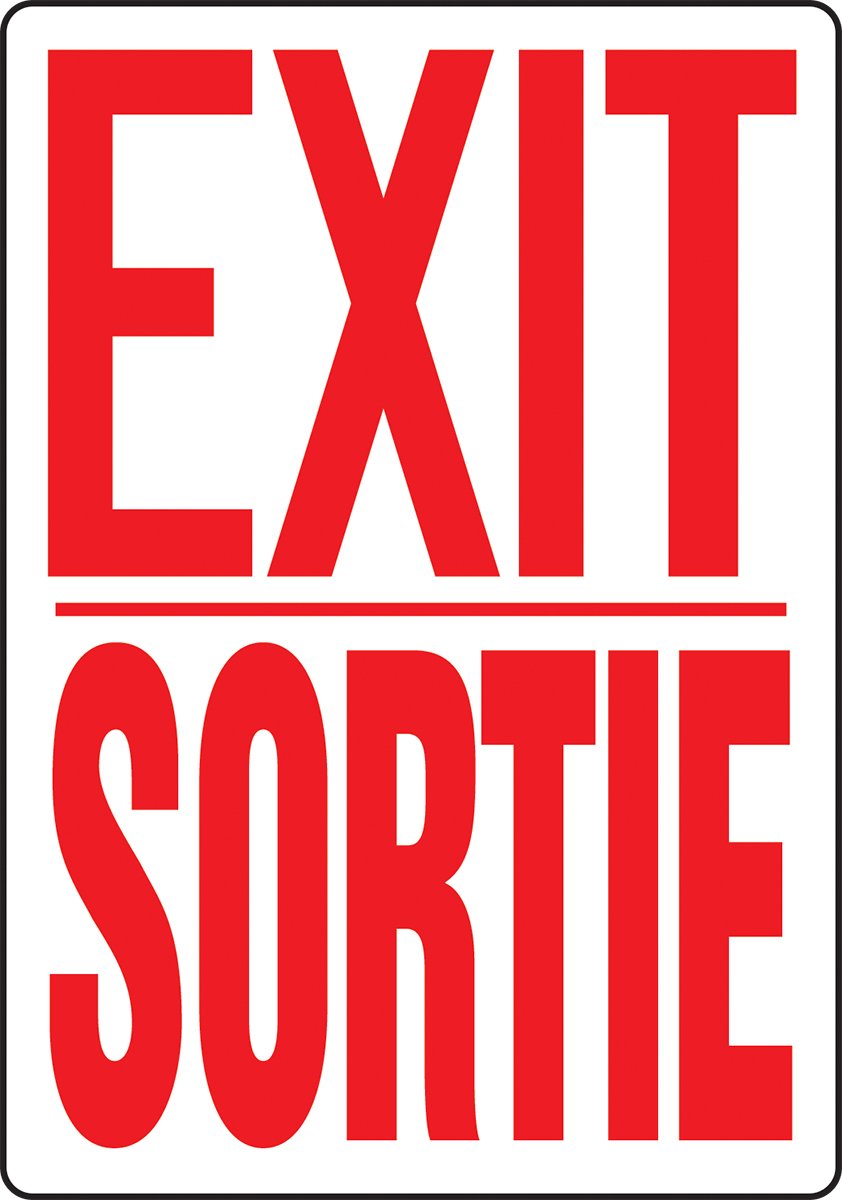 Accuform FBMEXT906VP Plastic French Bilingual Sign,"EXIT/Sortie", 14 ...