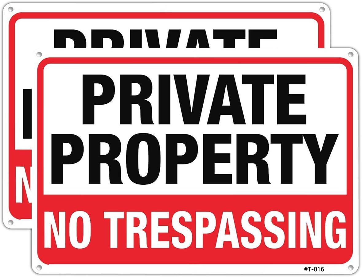 Amazon.com : Large Private Property No Trespassing Sign14"x10" Rust ...