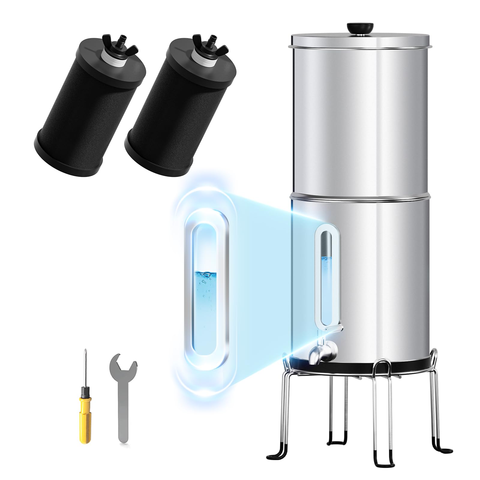 Purewell1 5g Gravity Water Filter System With Embedded Visual Water ...