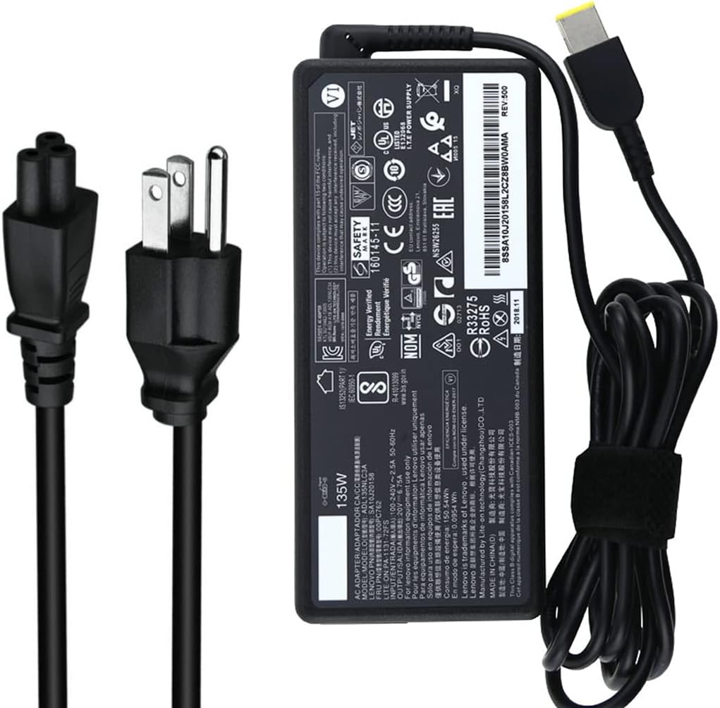 135W 20V 6.75A Laptop Charger Fit for Thinkpad AC Adapter 4X20E50558 ...