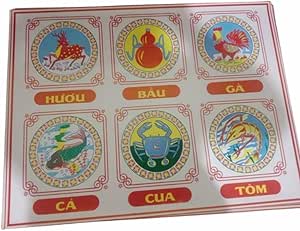 Amazon.com: BAU Cua Tom Ca Game, Vietnamese Family Game. 8D Printed ...