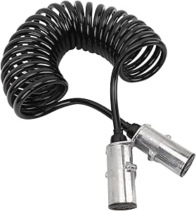 Amazon.com: 7 Way Trailer Cord Heavy Duty Coiled 7 Way Electrical Power ...