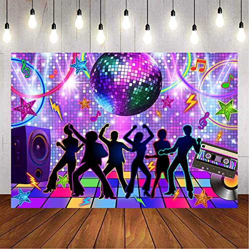 Aumeko Disco Dance Party Birthday Backdrop Disco Ball Retro - Want It All